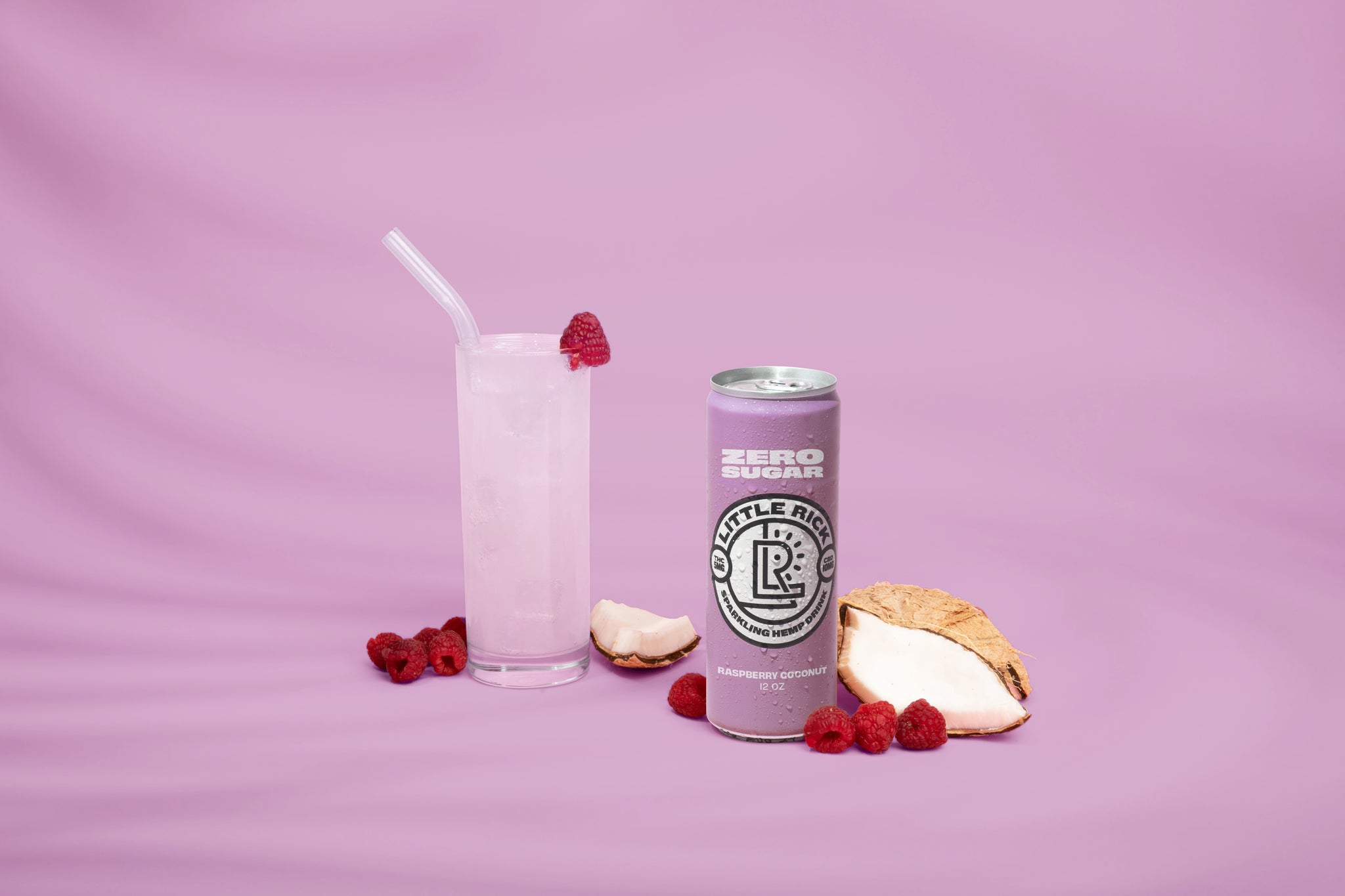 Raspberry Coconut - 5MG THC, 10MG CBD Drink - Zero Calories – Little ...